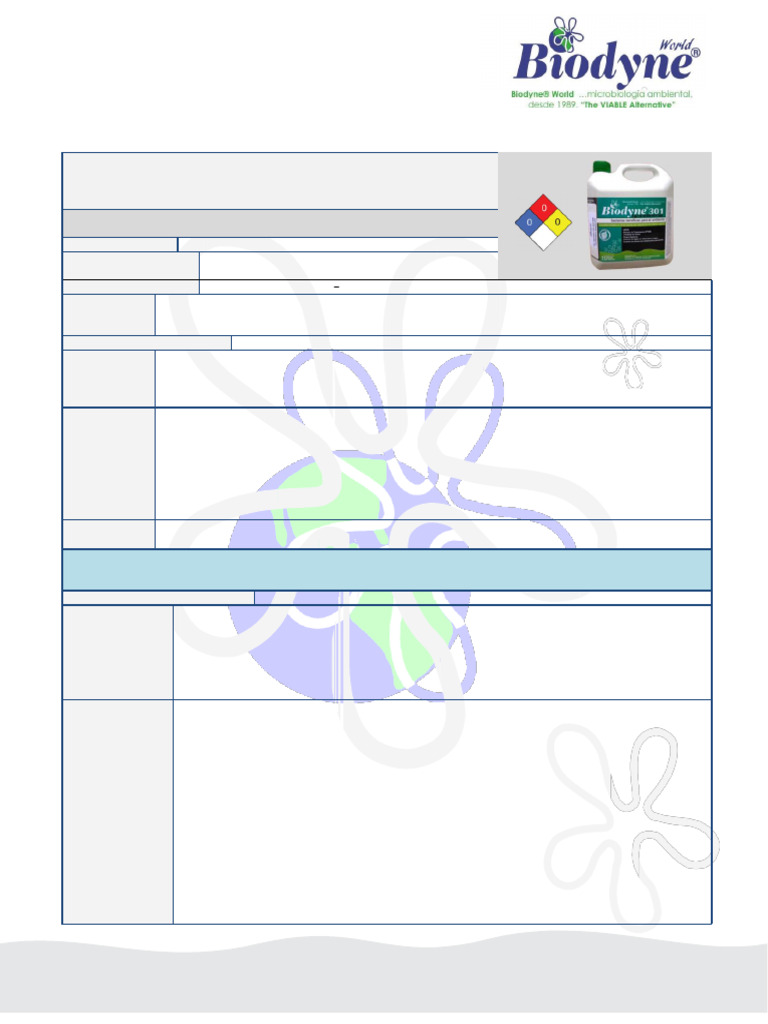 Inoculante Biodyne® 301: Uso y Beneficios | PDF | Tanque séptico | Agua