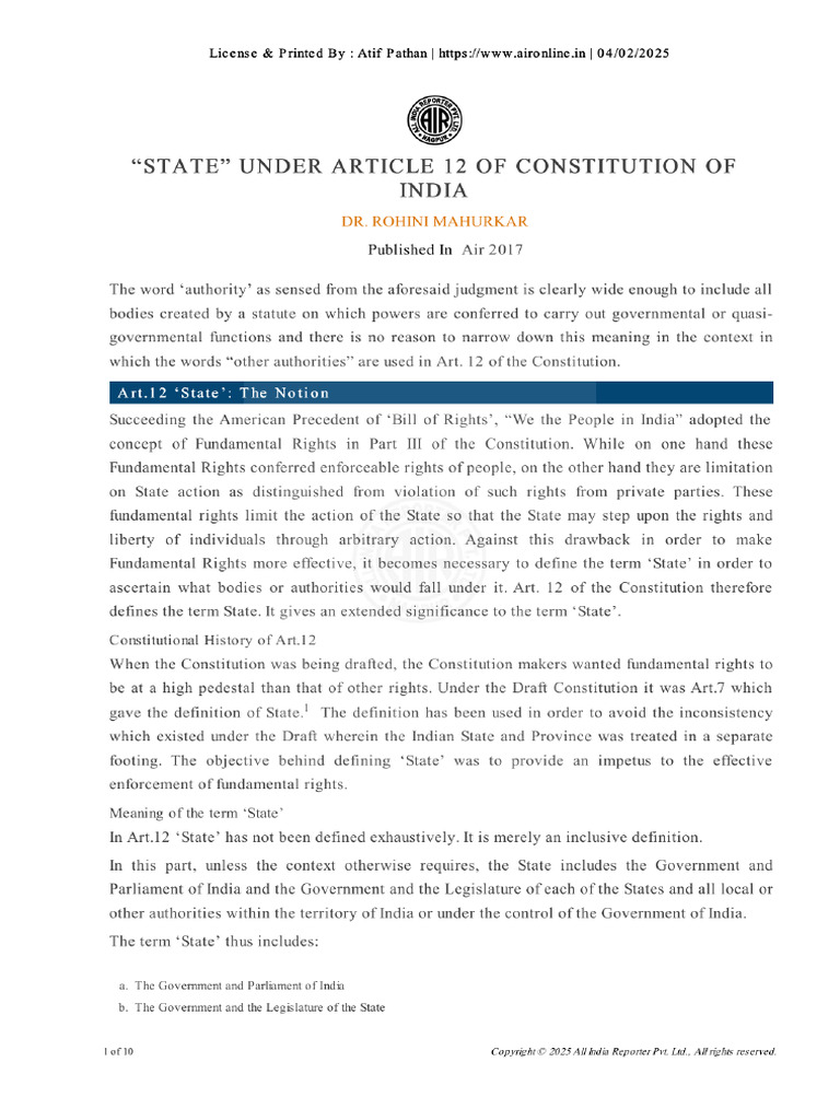 STATE - under-Article-12-of-Constitution-of-India | PDF