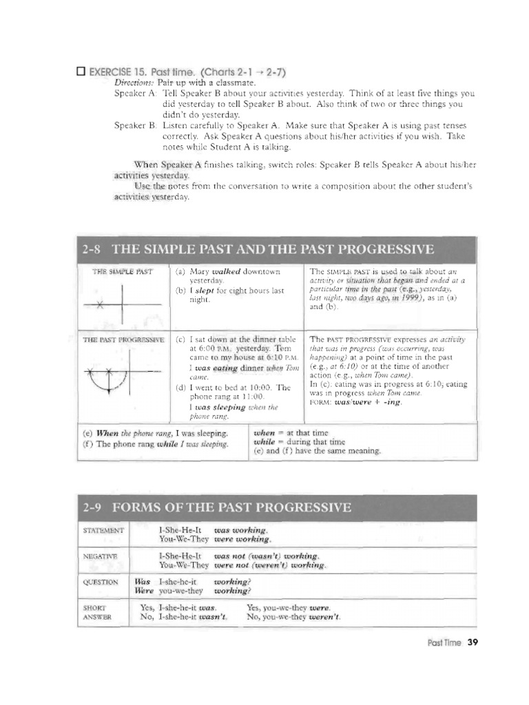 Azar Fundamentals of English Grammar PAST TENSES | PDF