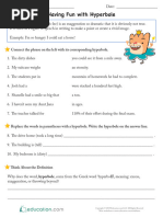 Hyperbole Worksheets Sample | PDF | Foreign Language Studies | General Fiction