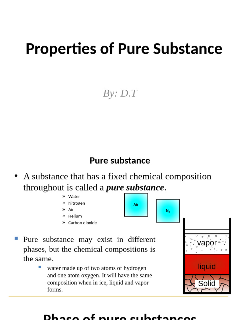 Properties of Pure Substance | PDF | Phase (Matter) | Liquids