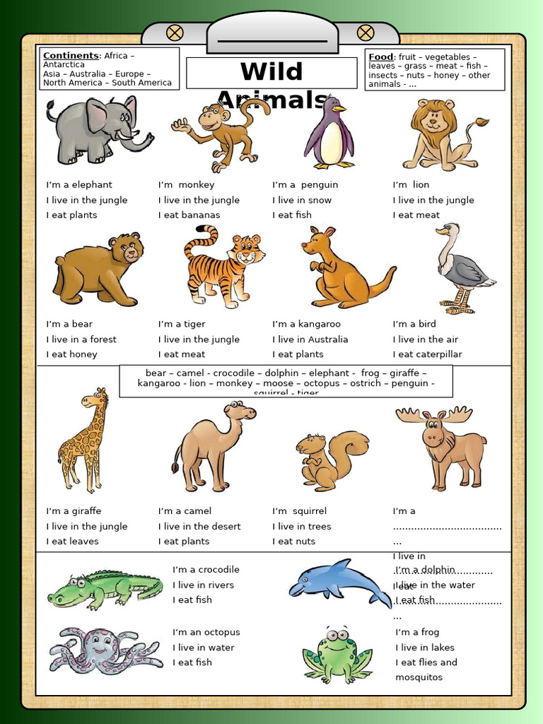 Wild animals | PDF | Organisms | Zoology