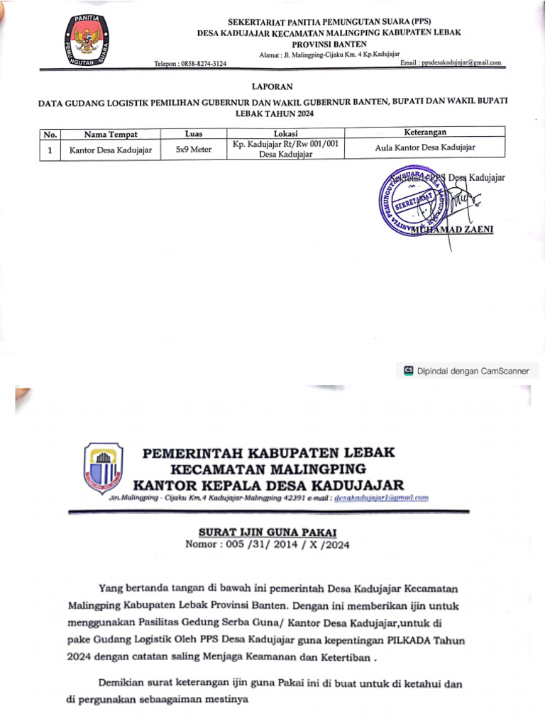 LAPORAN DATA GUDANG LOGISTIK DESA KADUJAJAR (1) | PDF