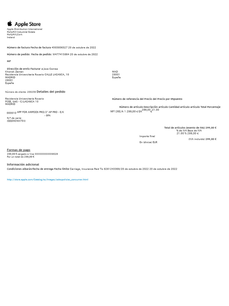 Factura Airpods 2 pro (1) | PDF