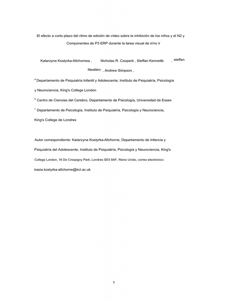 The Short-Term Effect Trducido | PDF | Ritmo | Neurociencia