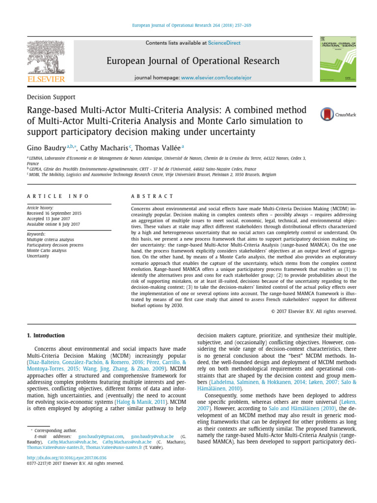Multi-Actor Decision Analysis Method | PDF | Decision Making
