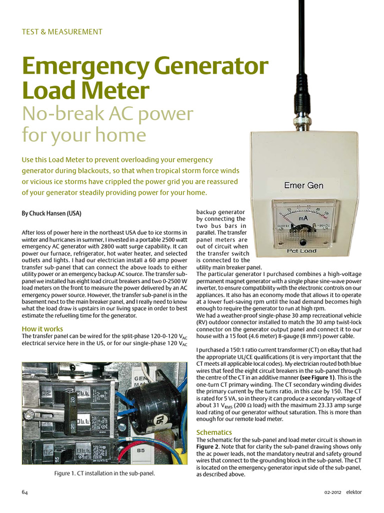 Generator Power Meter | PDF | Electric Generator | Alternating Current