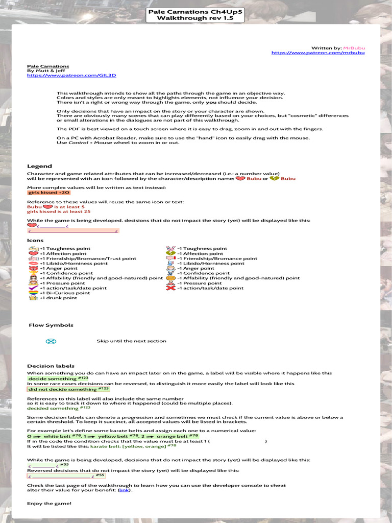 Pale Carnations Chapter 4 Walkthrough | PDF