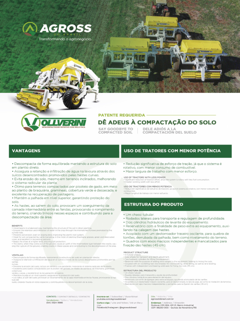 Folheto Técnico - Descompactador Giratório Vollverini | PDF