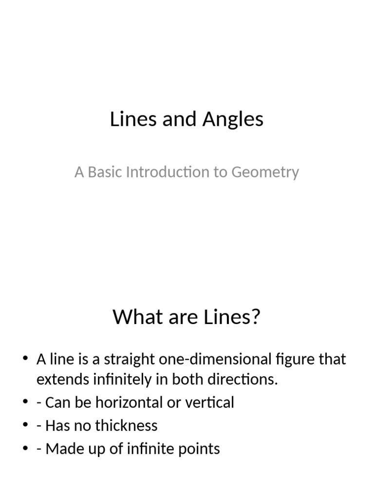 Understanding Lines and Angles in Geometry | PDF