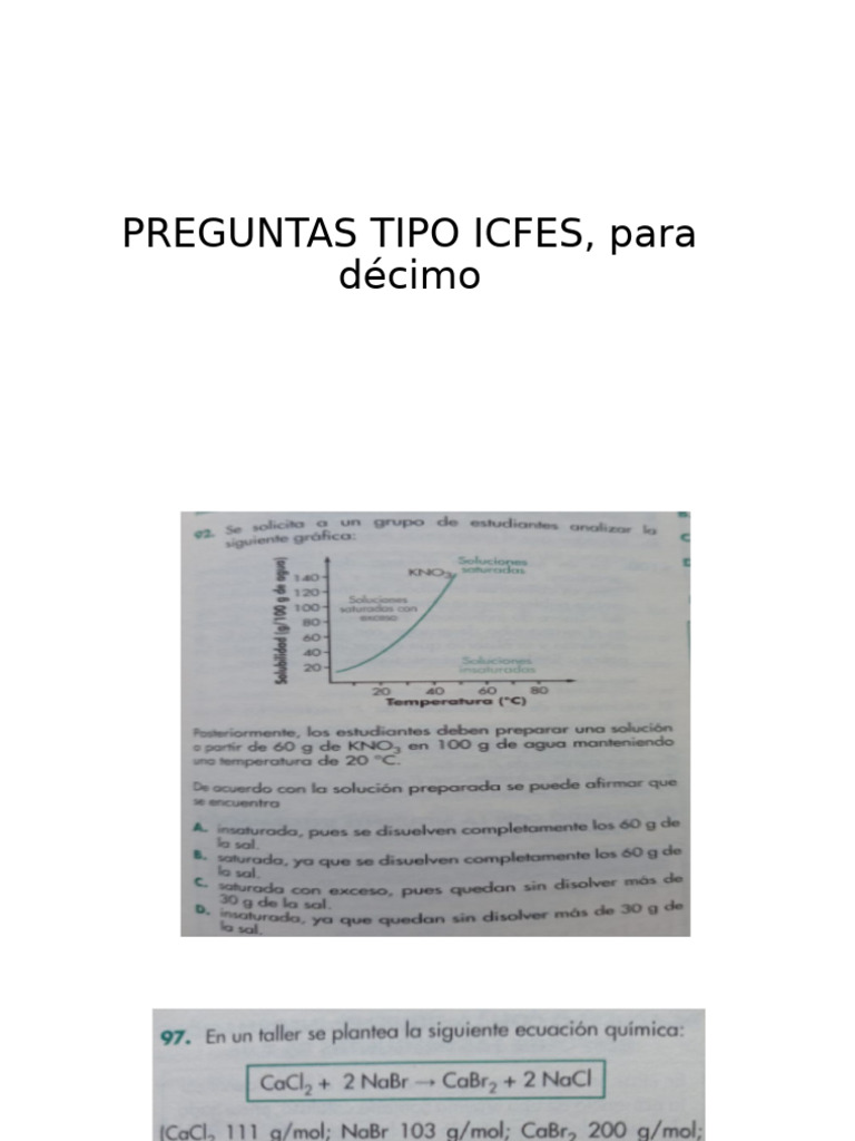 Preguntas Tipo Icfes, para Décimo 2024 | PDF