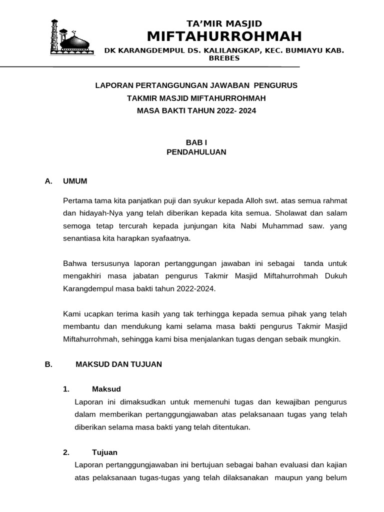 LPJ Akhir Jabatan | PDF
