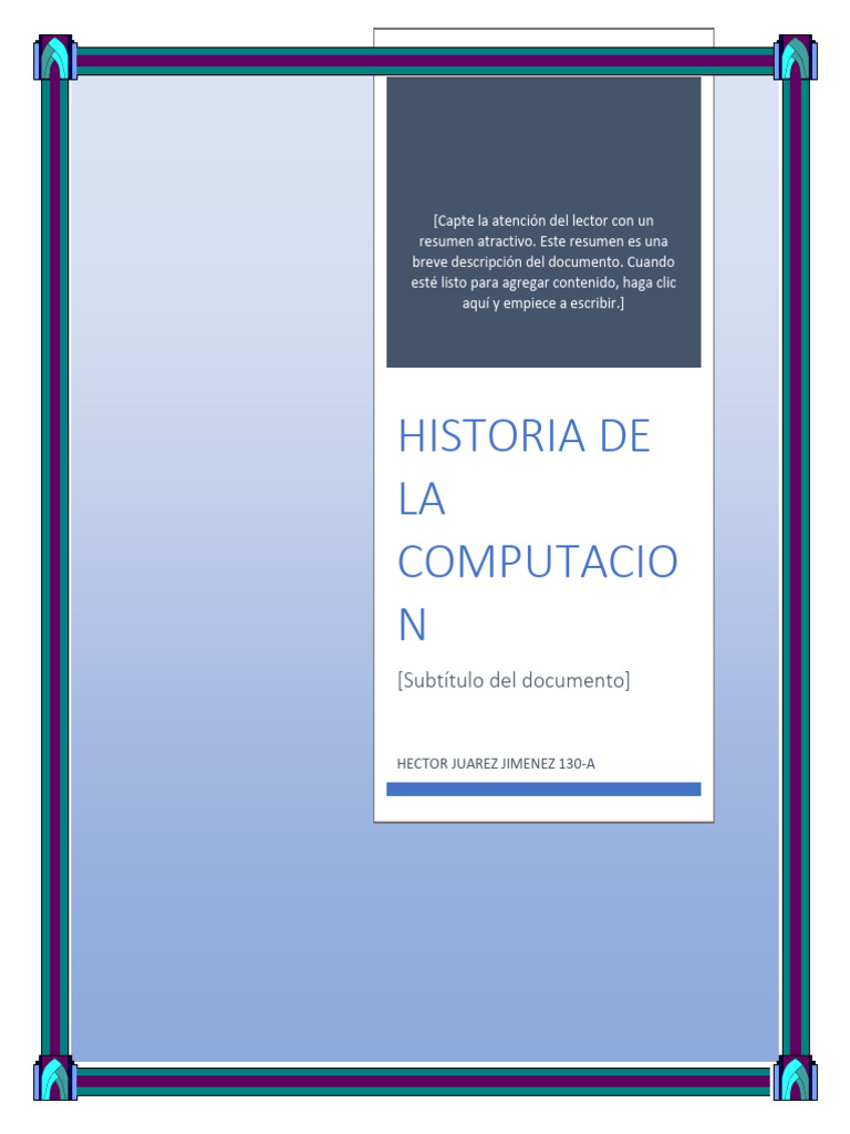 Historia de La Computacion. | PDF | Hardware de la computadora | Sistema operativo