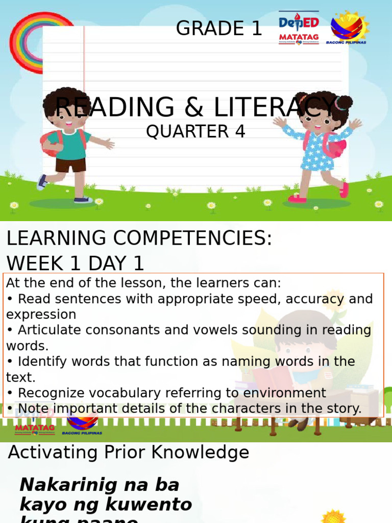 READING & LITERACY Day 1 | PDF
