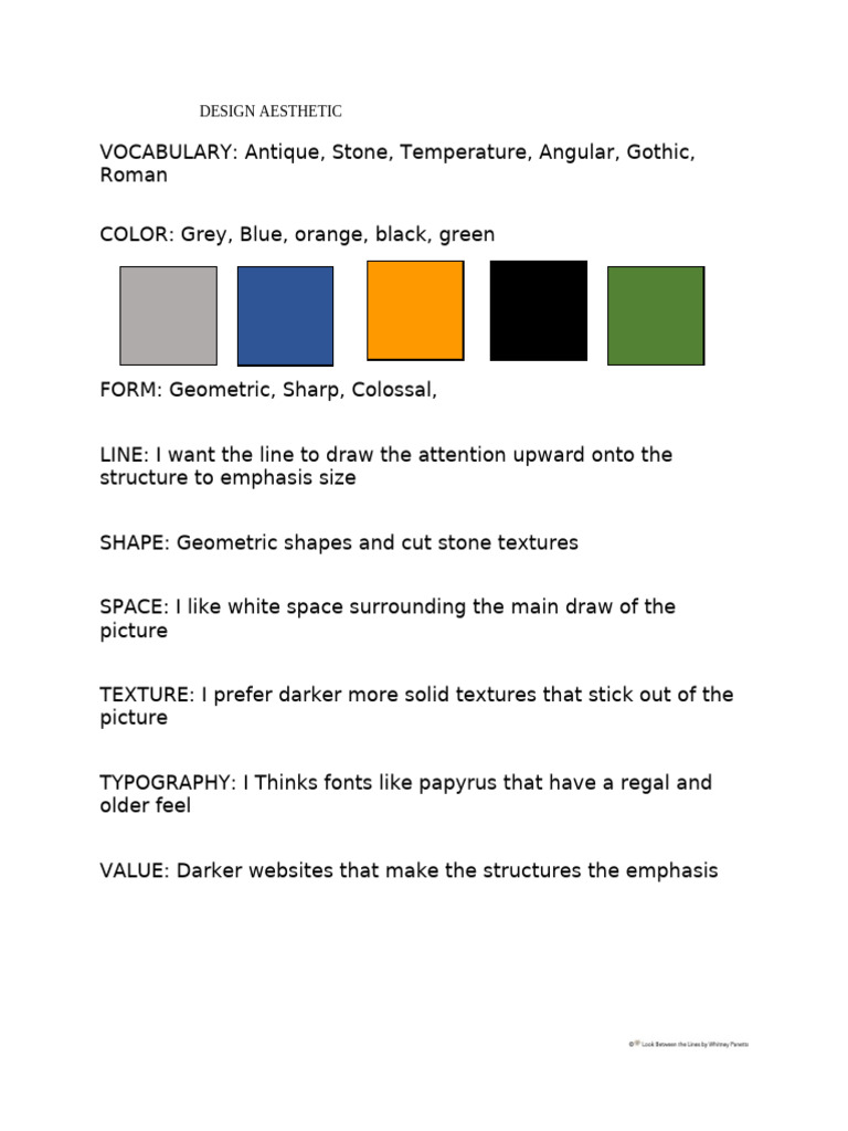 1-Design Aesthetic Worksheet | PDF