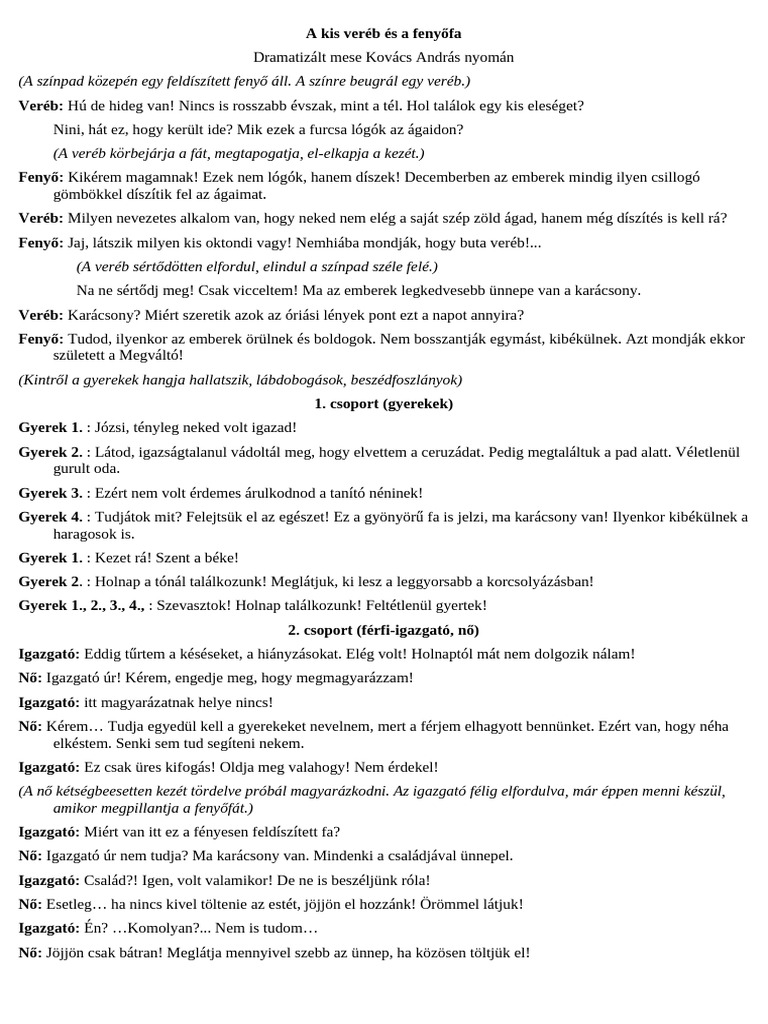 3. A kis veréb és a fenyőfa | PDF