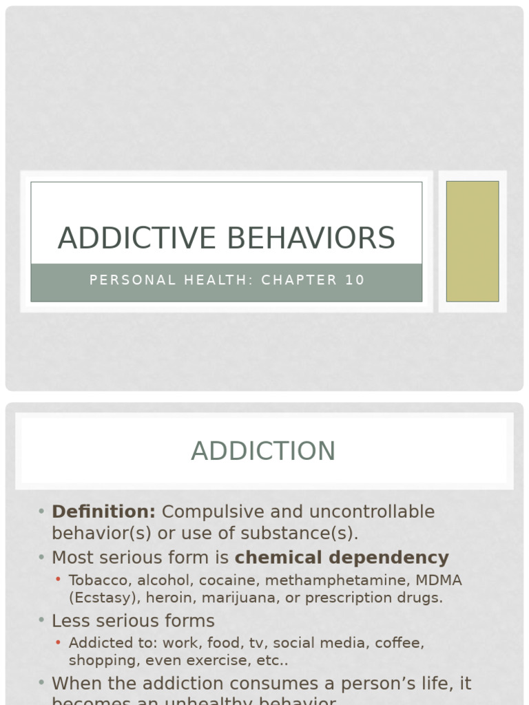 Addictive Behaviors | PDF | Alcoholism | Methamphetamine