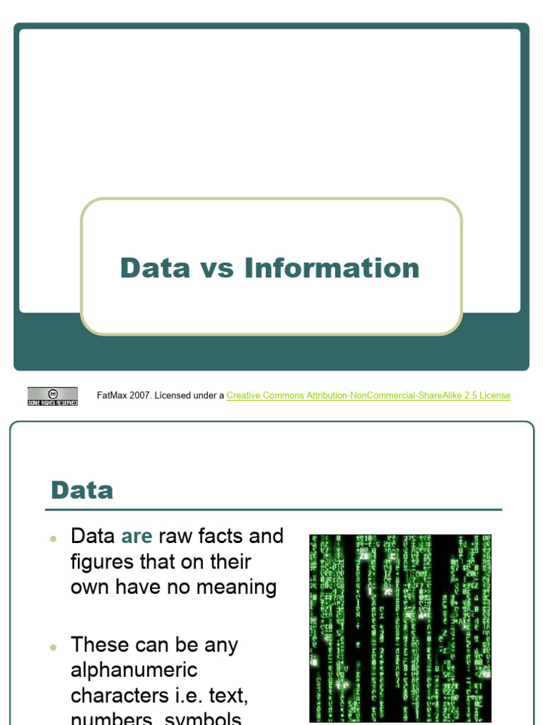 2 PowerPoint (Data Vs Information) | PDF | Communication | Data