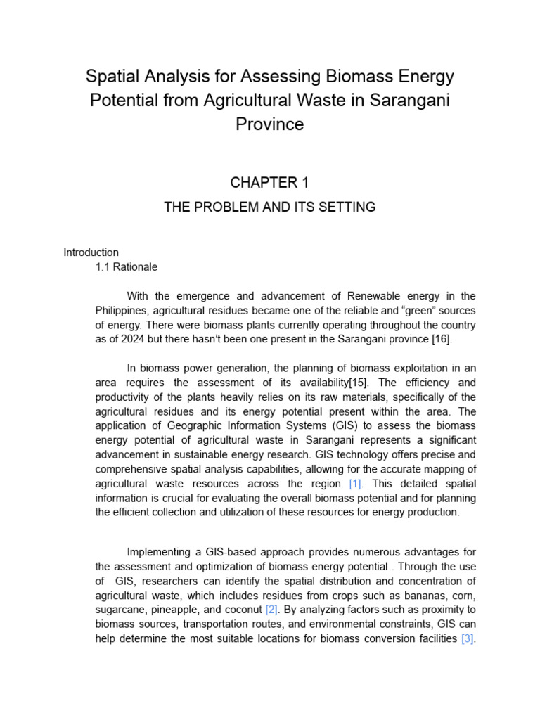 BIOMASS - Draft Chapter1 2 3 | PDF | Geographic Information System | Bioenergy