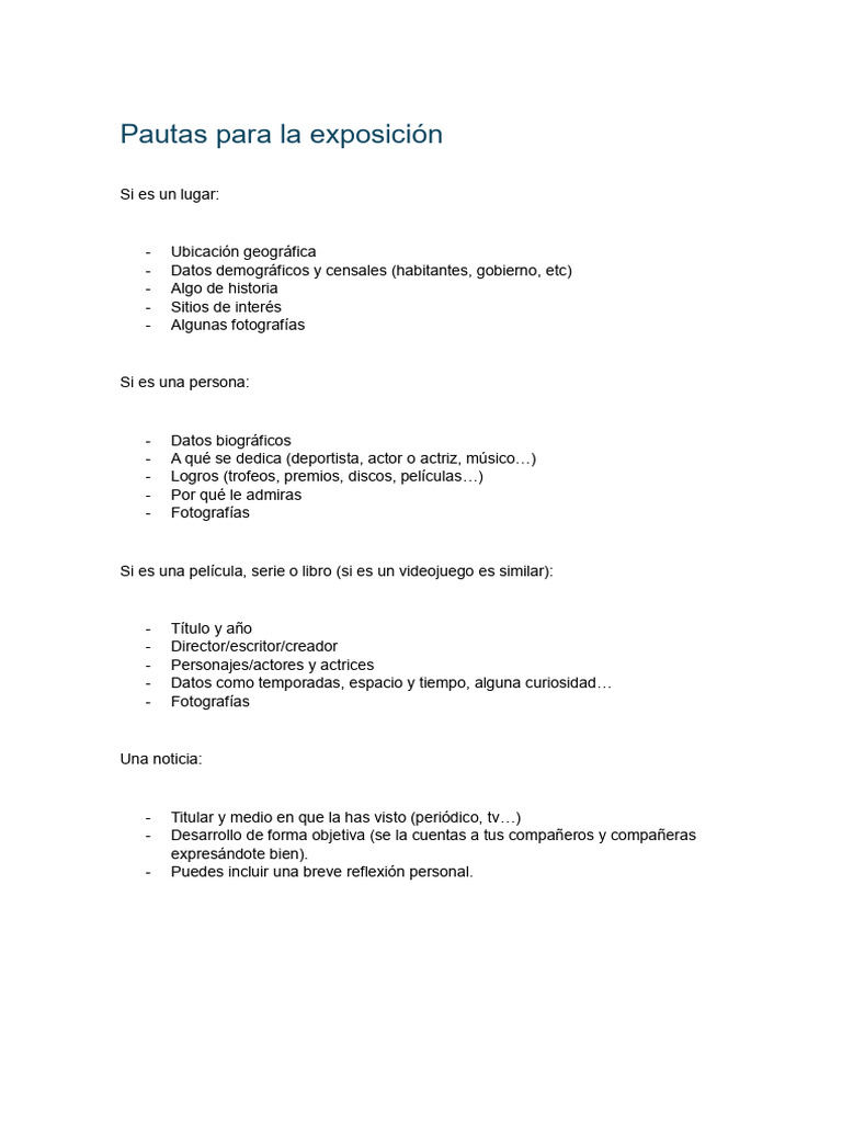 Pautas para Exposiciones Efectivas | PDF