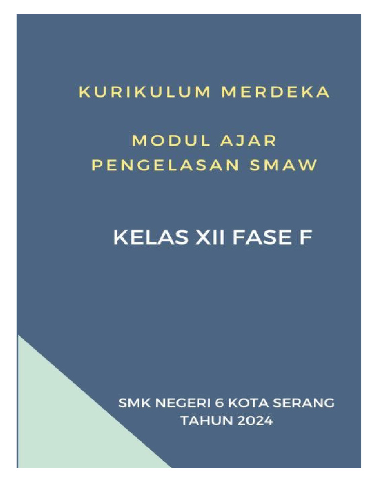 Modul Ajar Pengelasan Gtaw Kurikulum Merdeka | PDF