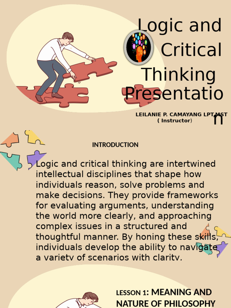Logic and Critical Thinking Prelim | PDF | Argument | Epistemology