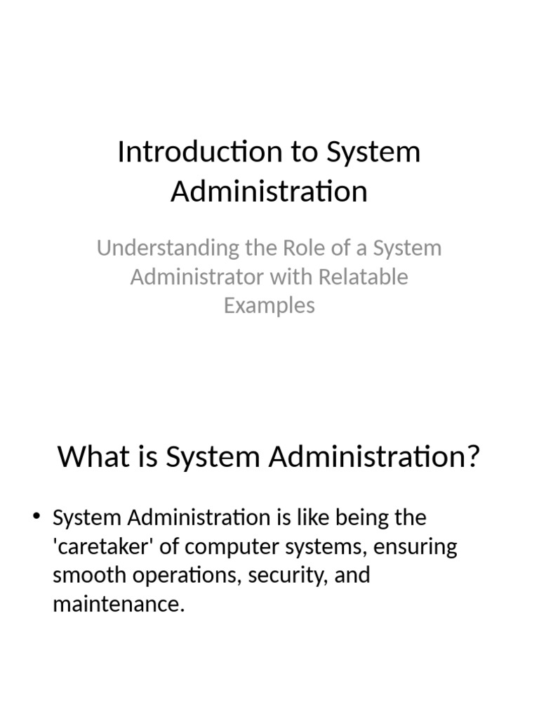 Introduction To System Administration | PDF