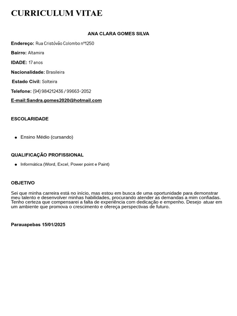 Ana Clara Gomes Silva262.docx - 20250117 - 141910 - 0000 | PDF