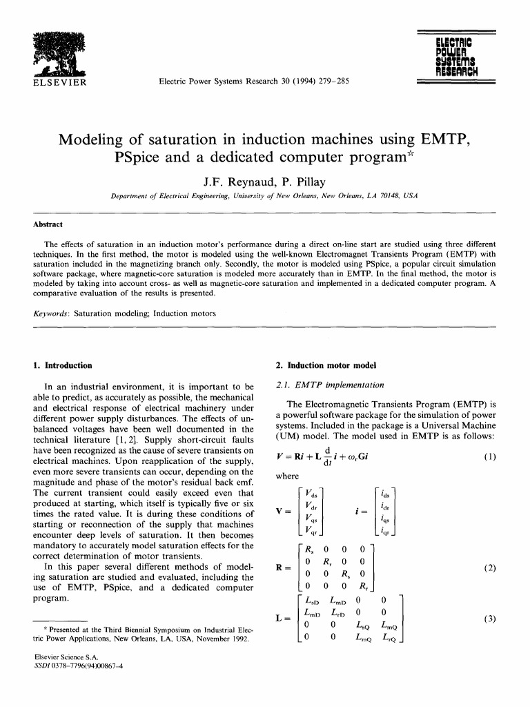 Induction Motor Saturation Modeling Techniques | PDF | Inductance ...