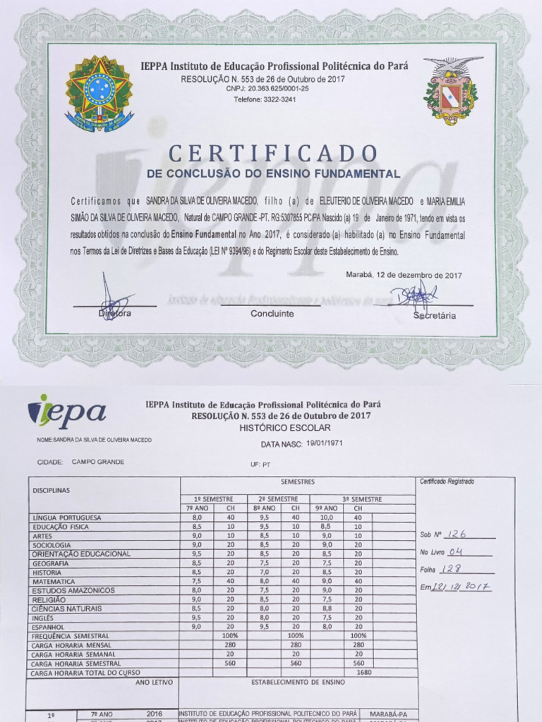 Certificado em - Sandra Da Silva de Oliveira Macedo | PDF