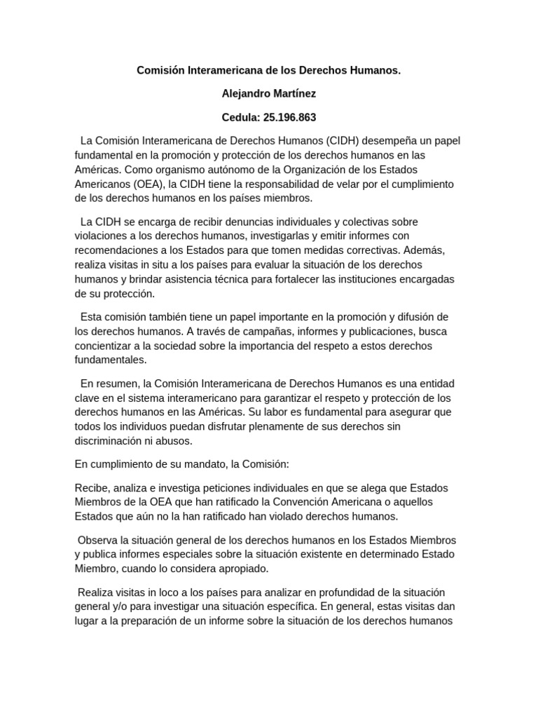 Comisión Interamericana de Los Derechos Humanos | PDF | Justicia | Crimen y violencia