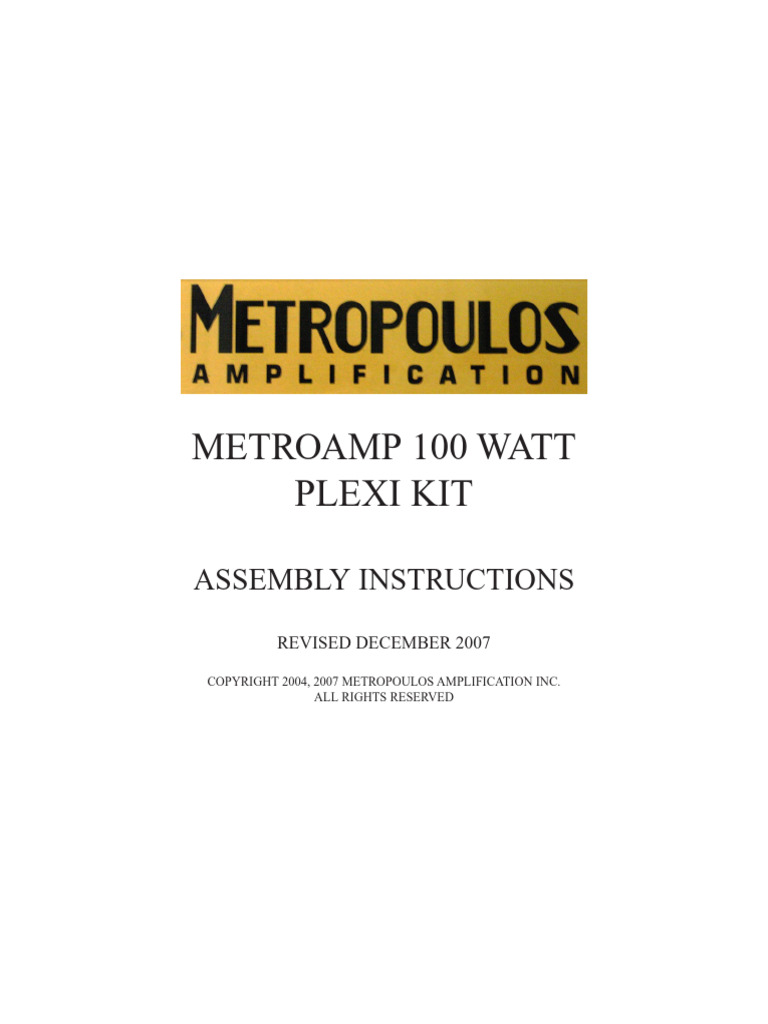 100_WATT_PLEXI_AMP_KIT | PDF | Electrical Connector | Amplifier