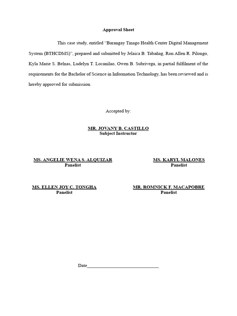 Approval Sheet | PDF