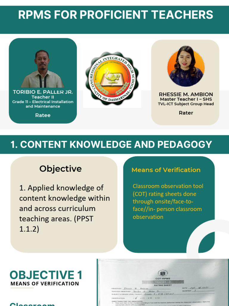 RPMS Evaluation for Proficient Teachers | PDF | Learning | Curriculum