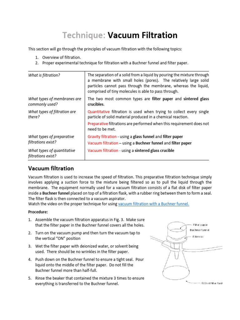 Buchner Funnel Filtration | PDF | Filtration | Unit Operations