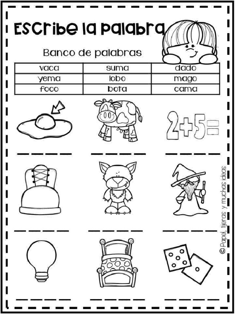 Fichas de Lectoescritura de Palabras | PDF