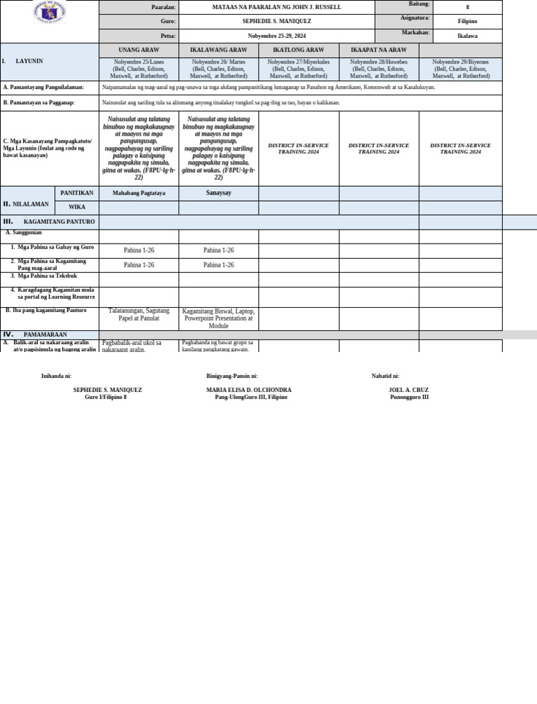 Dll-Grade 8 7th Week | PDF