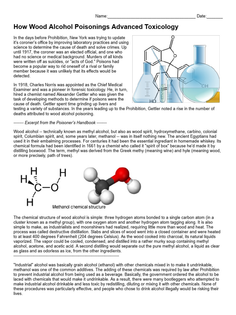 Methanol Poisoning and Toxicology Advances | PDF | Methanol | Ethanol