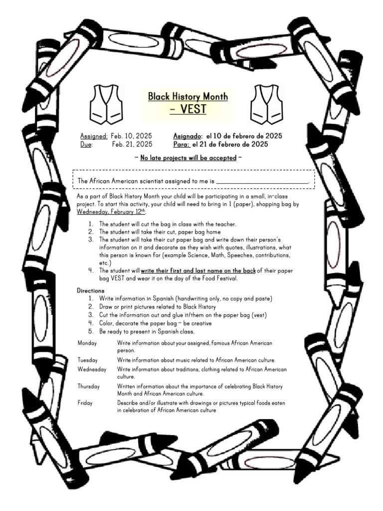 Espanol 02 - Black - History - Project - VEST - Egan - 021025 - Dojo | PDF