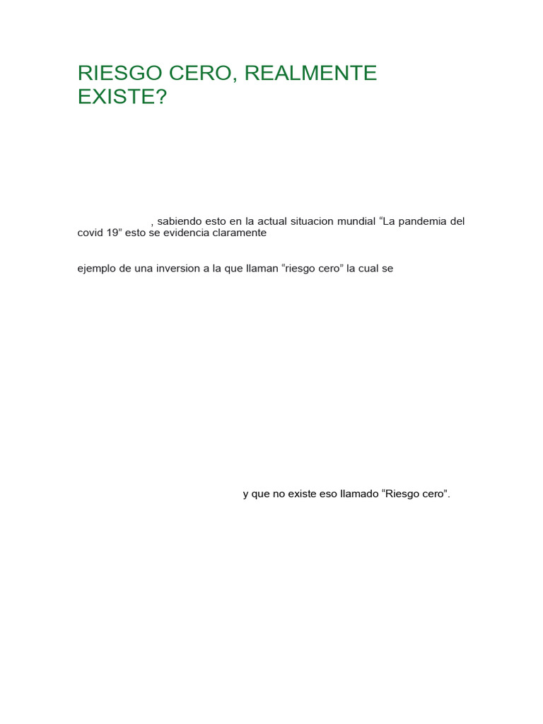 RIESGO CERO ENSAYO WENVI MADAIL | PDF