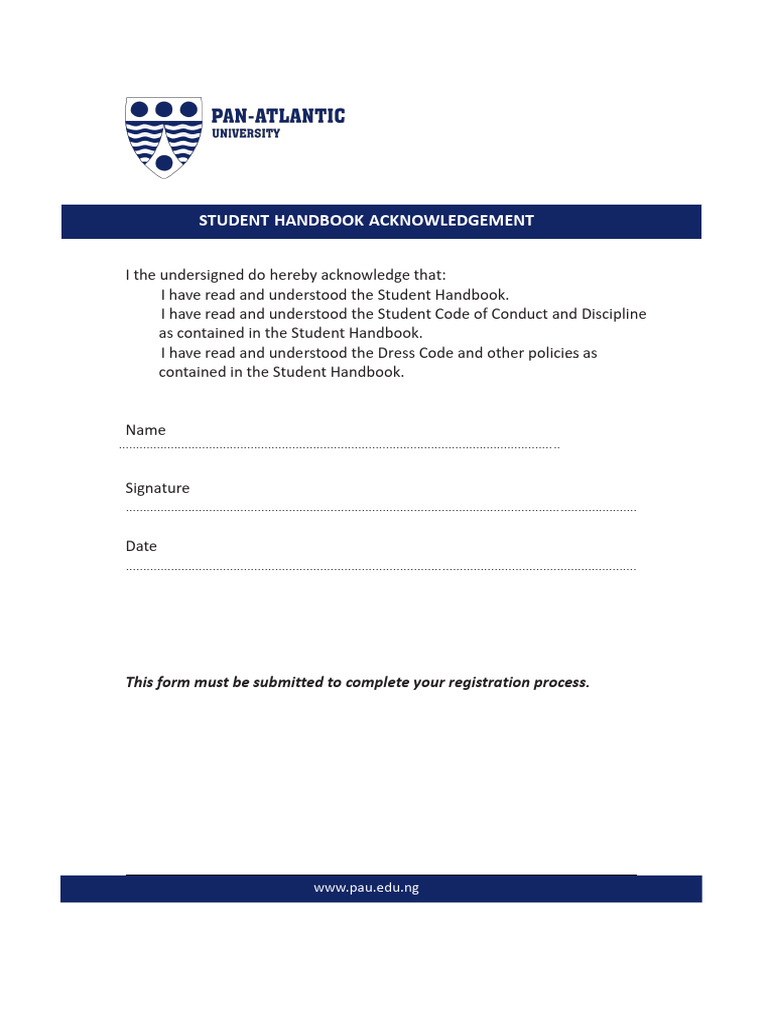 Handbook Acknowledgement Form | PDF