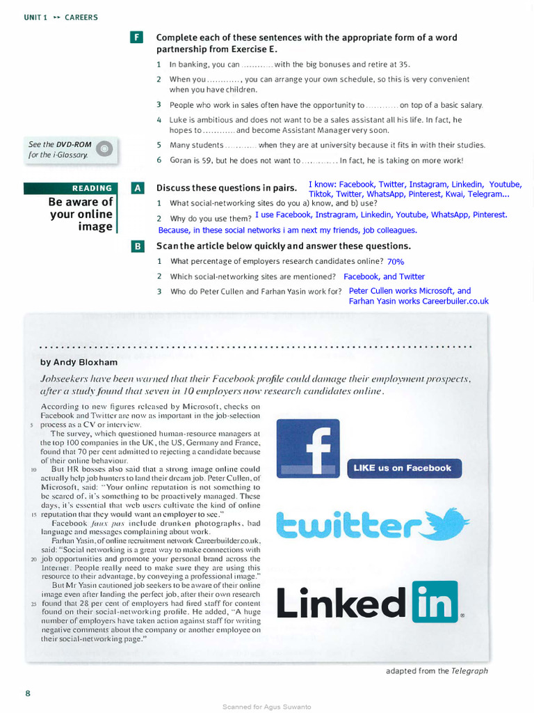 Pre Intermediate Unit 1_pages8and9 | PDF | Human Communication