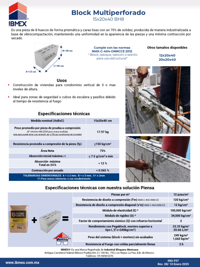 Block Multiperforado bh8 15x20x40 | PDF