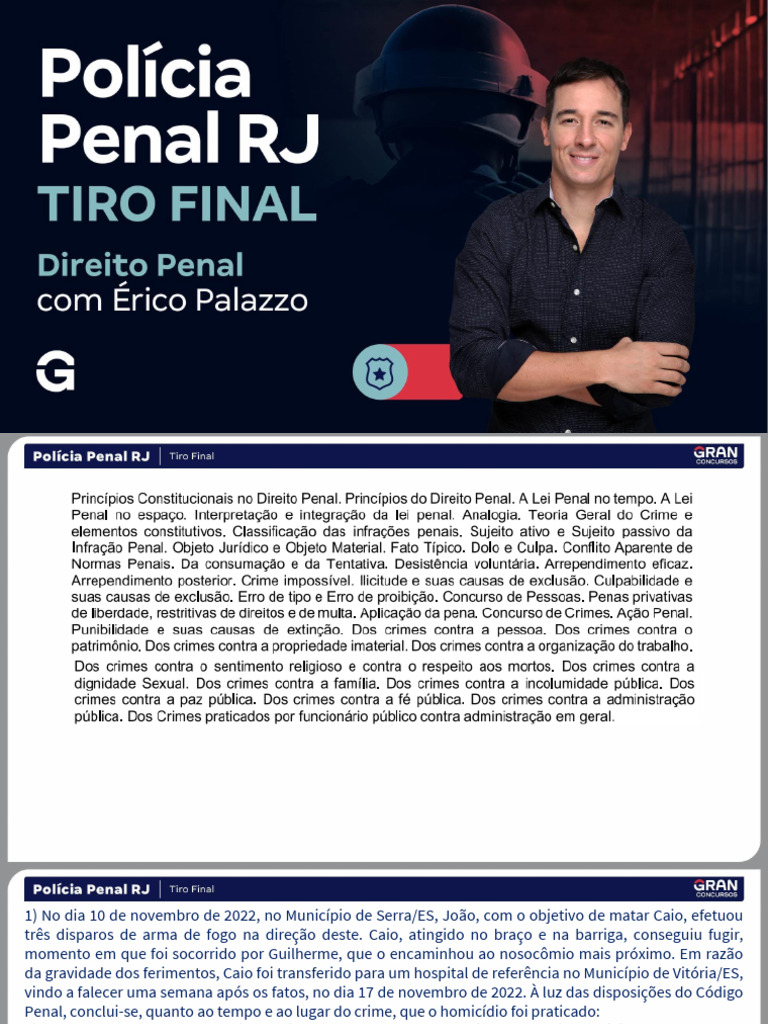 Polícia Penal RJ - Tiro Final - Erico Palazzo | PDF | Crimes | Crime e ...