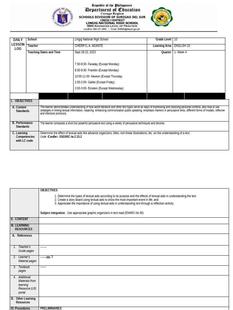 Q1_DLL_ENGLISH10_W4 | PDF | Learning | Behavior Modification