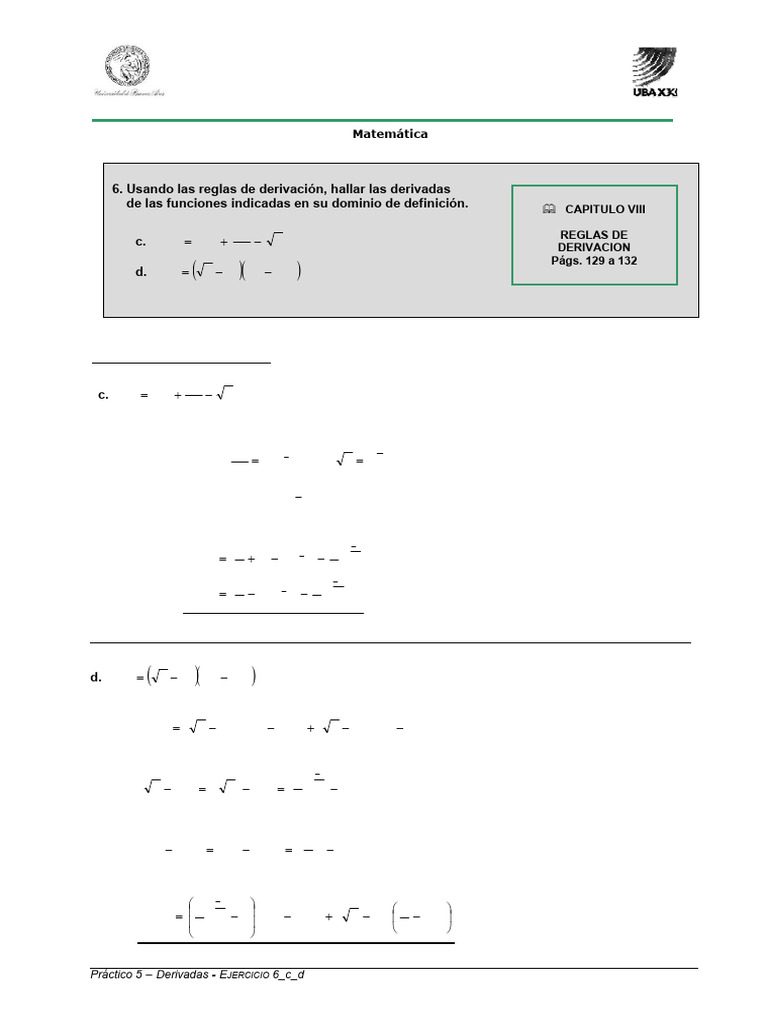 TP Derivadas Ej 6 C-D) | PDF | Álgebra | Matemáticas