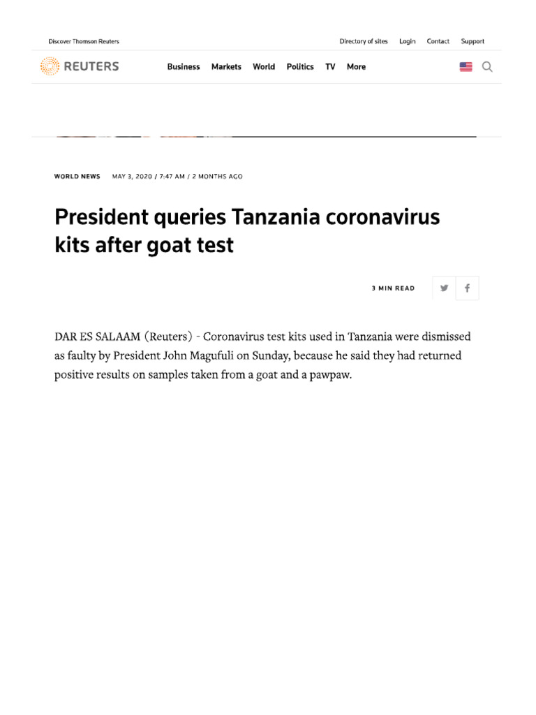 Goat and Pawpaw Test Positive | PDF