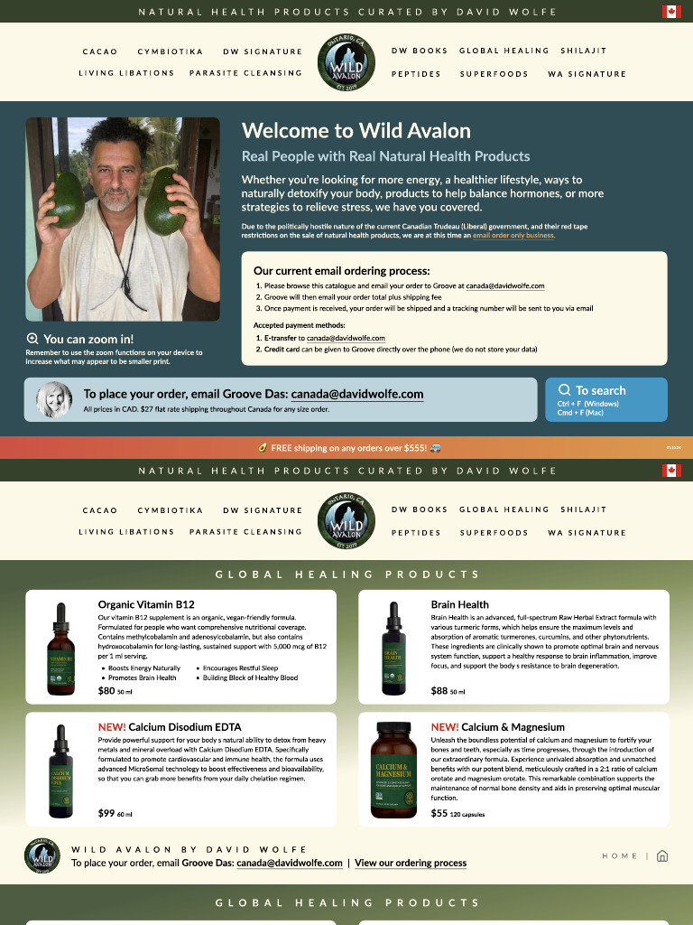 David Wolfe Canada Wild Avalon Product Catalogue | PDF | Cocoa Bean ...
