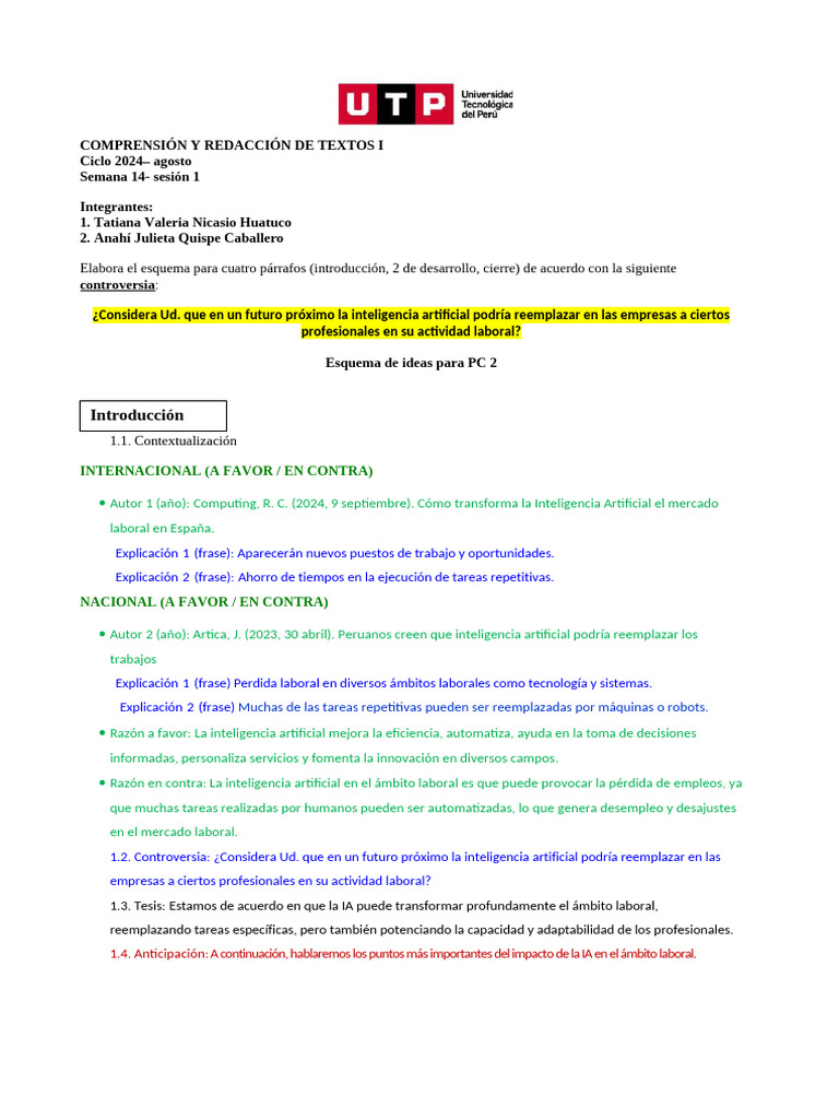 Esquema Final | PDF | Inteligencia artificial | Inteligencia (IA) y semántica
