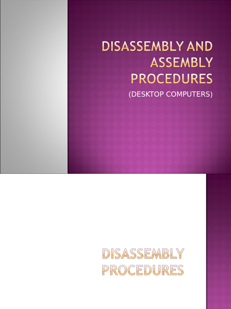 3. DISASSEMBLY AND ASSEMBLY PROCEDURES | PDF | Electrostatic Discharge ...